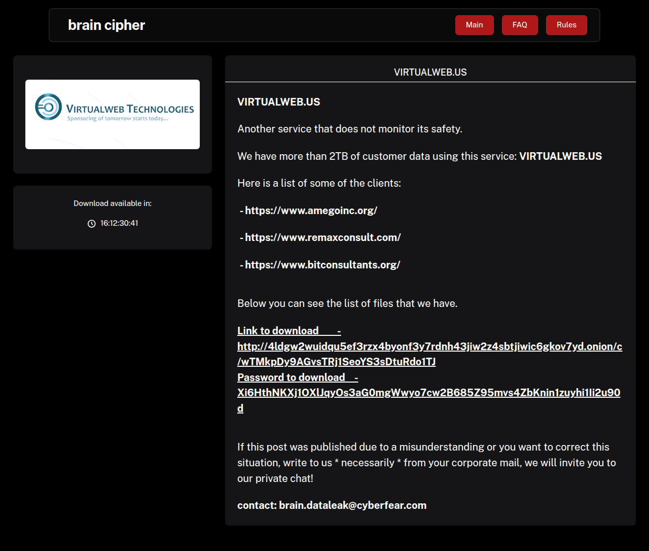 brain cipher details